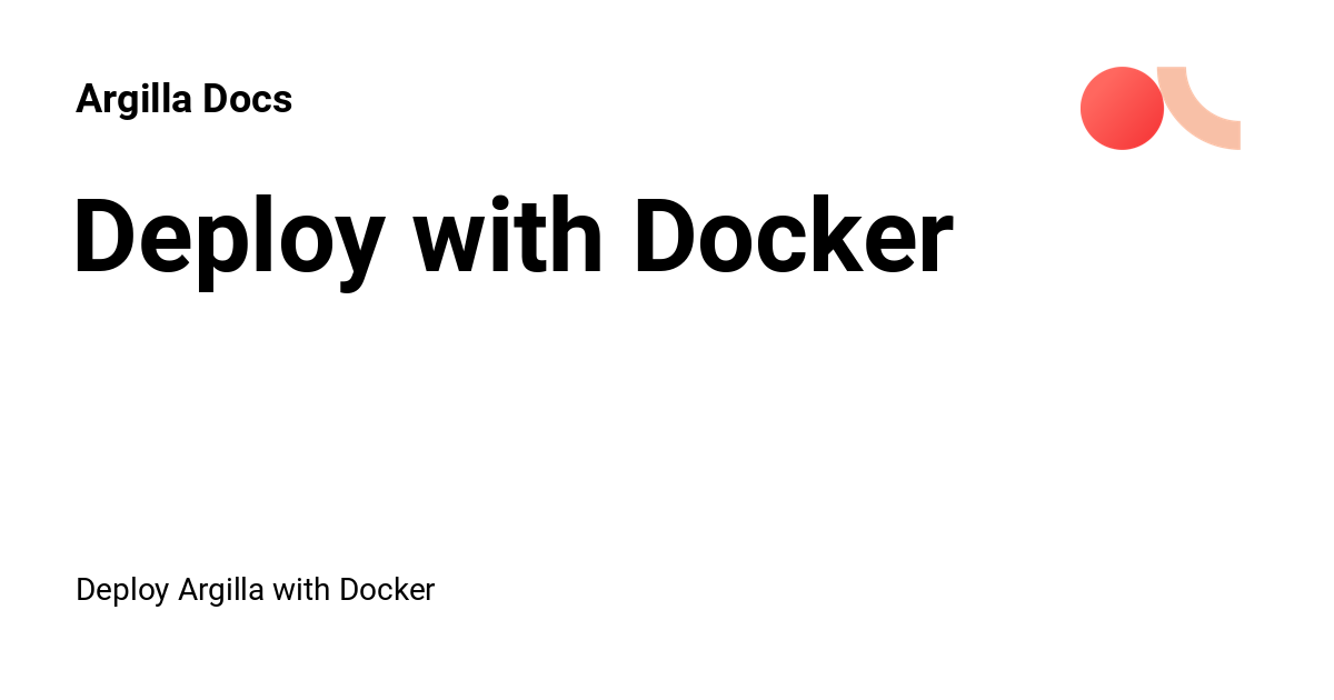 Deploy with Docker - Argilla Docs